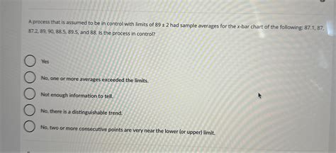 solved a process that is assumed to be in control with
