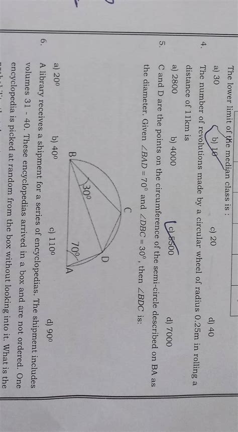 The Lower Limit Of The Median Class Is A 30 B 10 C 20 D 40 The Numb The Lower Limit Of The Median Class Is A 30 B 10 C 20 D 40 The Numb