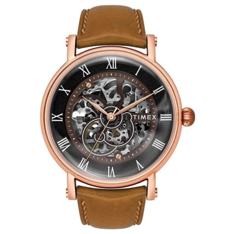 Timex E Class Mens Black Dial Round Case Automatic Function Watch Tw