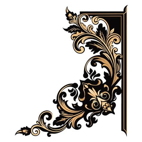 Ornate Floral Corner Design Premium Ai Generated Vector
