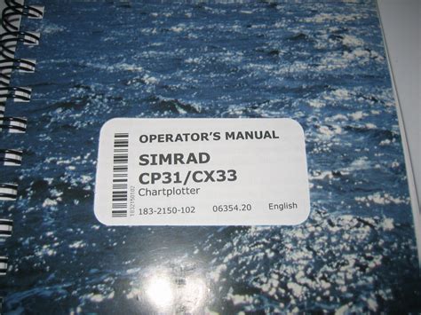 Simrad Cp31 Cx33 Operators Manual Free Us Shipping Max Marine