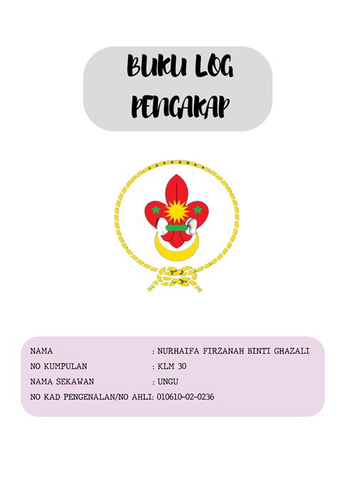 Buku Log Pengakap Muda Tahun 2021 September Indeks Bendera