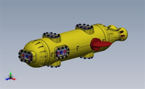 自主水下航行器sw SOLIDWORKS 模型图纸下载 懒石网