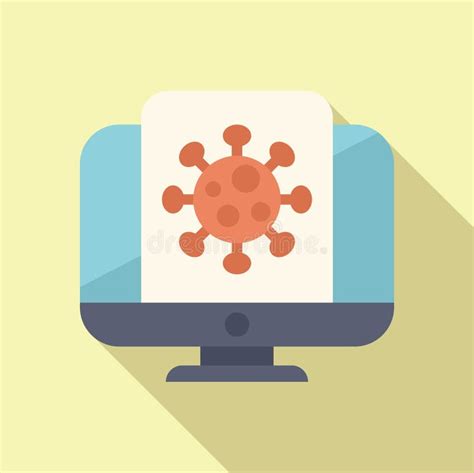 Computer Showing Virus On Screen Representing Online Virus Threat Stock Illustration