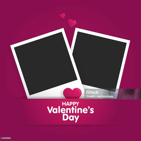 엽서 사진에 대 한 빈 서식 파일과 행복 한 발렌타인 하루 벡터 일러스트 레이 션 사랑에 대한 스톡 벡터 아트 및 기타 이미지 사랑 추억 가리기 Istock