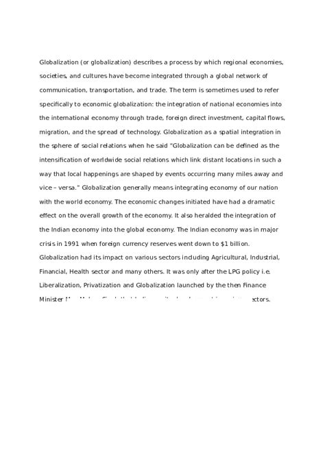 Doc Thesis Globalization In India