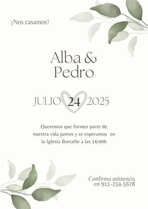 Plantillas Para Invitaciones De Boda Gratis Canva