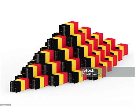 흰색 배경에 벨기에 플래그와화물 컨테이너의 3d 그림입니다 배달 운송 운송 화물 운송 경제에 대한 스톡 사진 및 기타 이미지 Istock