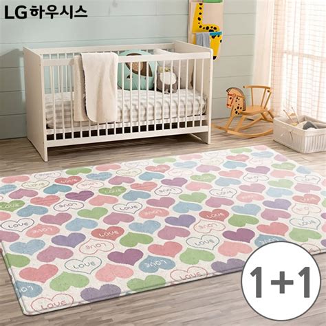 [lg하우시스] 더프라임 1 1 패브릭하트 놀이방매트 210x140x1 5cm 티몬