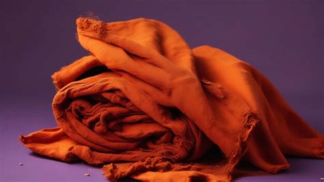 Rust Orange Dust Cloth On Light Purple Background Generative Ai