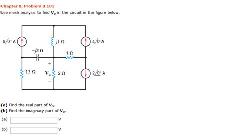 solved use mesh analysis to find vo in the circuit in the