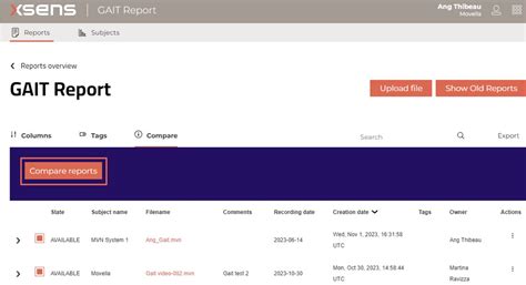Gait Report How To Compare Recordings