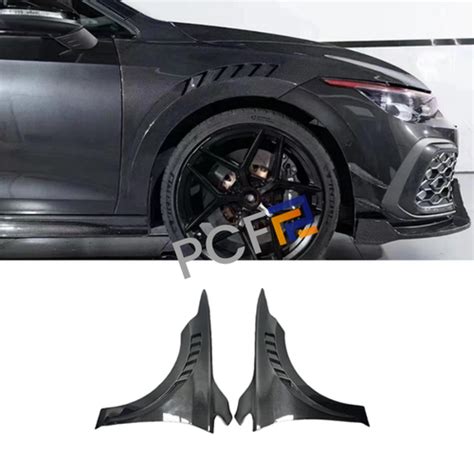 Fits 2020 2025 Vw Golf 8 Rlinegti Front Fender Real Carbon Perforated