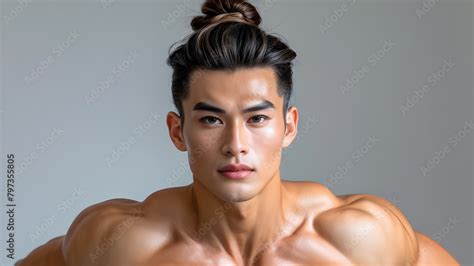 Muscled Elegance Short Haired Young Mans Physique Youthful Strength