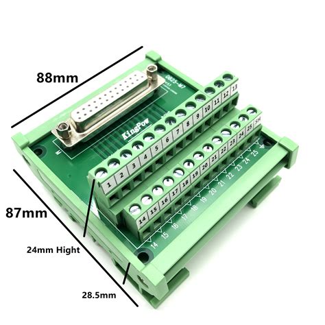 DB25 D Sub 25 Pin Connectors Male Female Socket Terminal Block Breakout Board Adapter DIN Rail