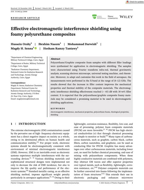 Pdf Effective Electromagnetic Interference Shielding Using Foamy