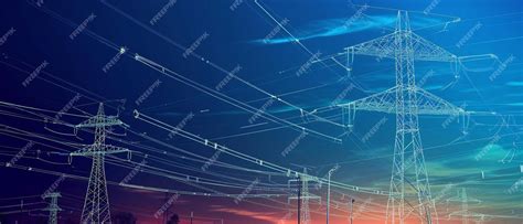 Premium Photo Highvoltage Power Line The Tower With Its Lines Of