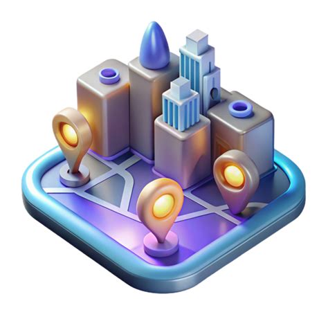 3d City Map Navigation Location Pinpoints Urban Exploration 56411894 Png