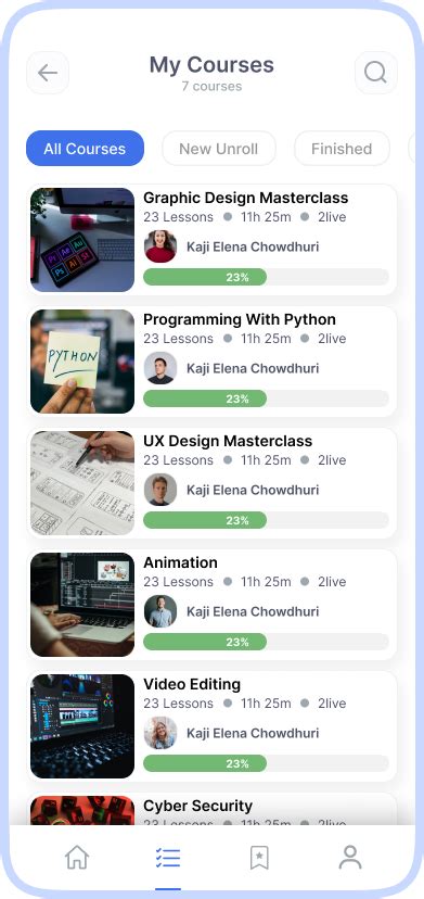 E Learning App UI Design Concept Behance