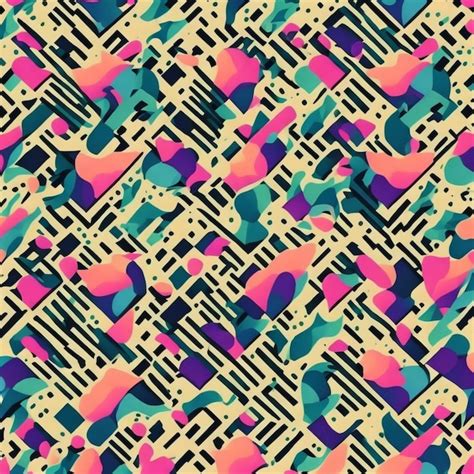 Premium Photo Memphis Patterns