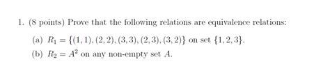 Solved Points Prove That The Following Relations Are Chegg Com