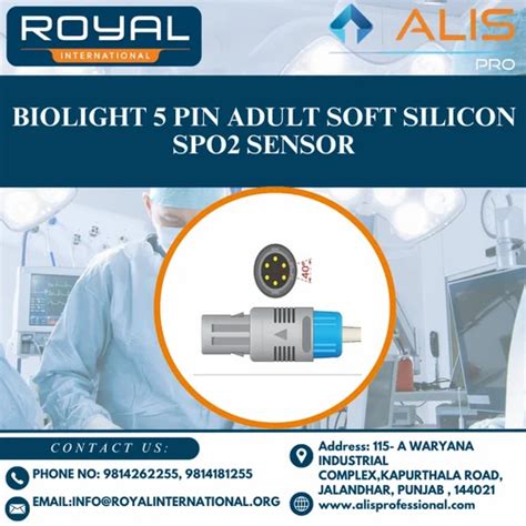 Biolight 5 Pin Adult Soft Silicon Spo2 Sensor At ₹ 450piece Guru Ram