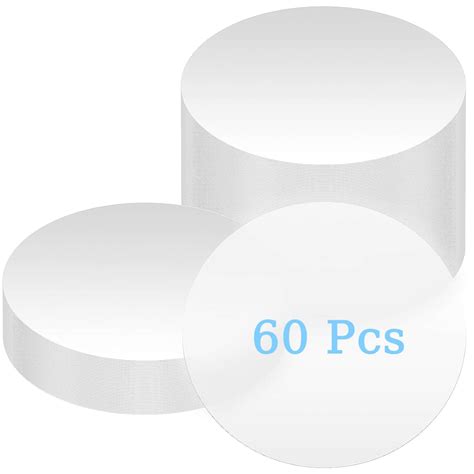Zeonhei 60 Pcs 4 Inch Round Clear Acrylic Discs With Protective Film