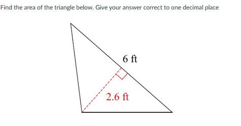 Solved Find The Area Of The Triangle Below Give Your Answer