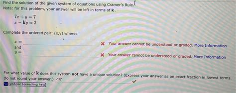 Solved Find The Solution Of The Given System Of Equations Chegg
