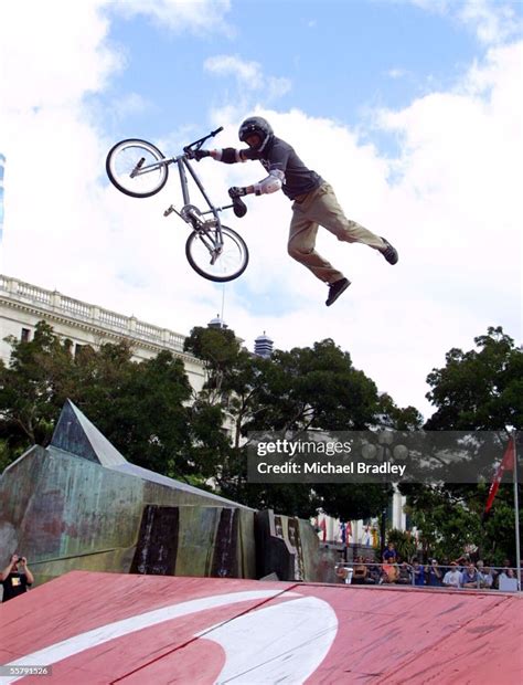 Haro Bmx Rider Dave Mirra From Greenvile Usa In Action At A Bmx News