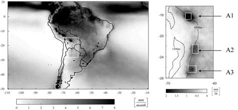 A Mean R During Over South America And B The Same Variable Download Scientific
