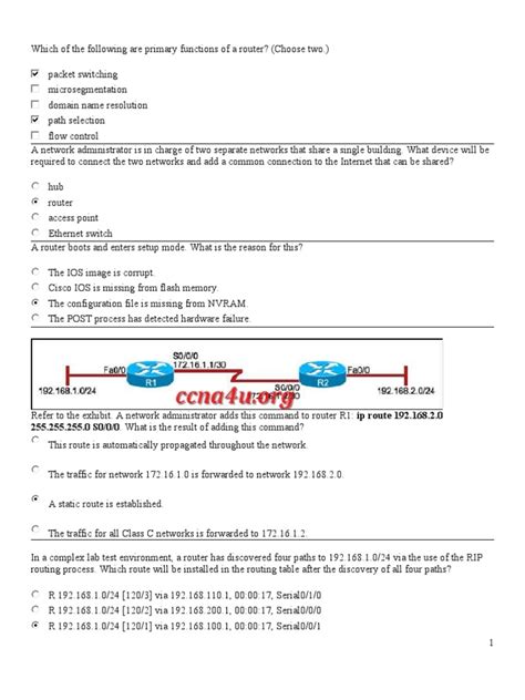 CCNA 2 Final Answers | PDF | Routing | Router (Computing)