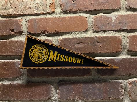 Framed 1950s University Of Missouri Tigers Ncaa Vintage Mini Pennant