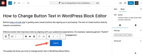 How To Change Button Text In WordPress Block Editor