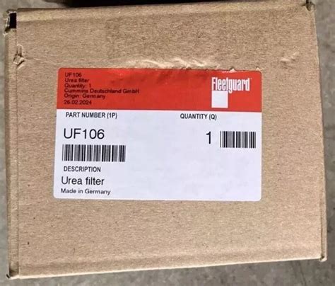 Original Genuine Fleetguard Def Filter Kit Uf106 Super Sale Ebay