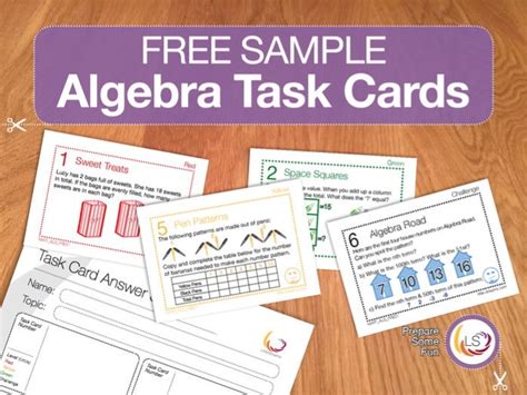 Free Algebra Task Cards Teaching Resources