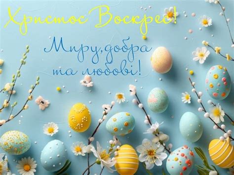 Христос Воскрес вітання Великдень