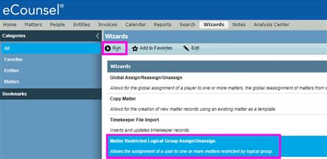 Matter Restricted Logical Group Assignunassign Wizard Mitratech