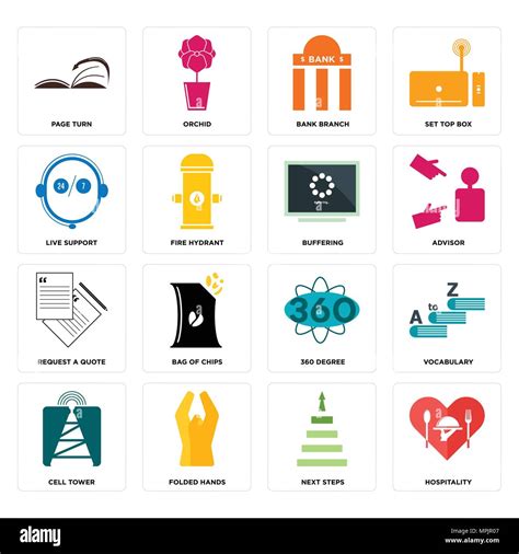 Set Of 16 Simple Editable Icons Such As Hospitality Next Steps Folded Hands Cell Tower