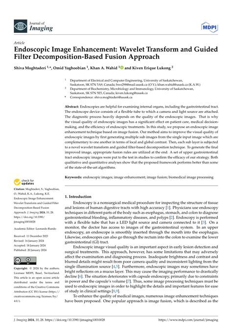 pdf endoscopic image enhancement wavelet transform and guided filter