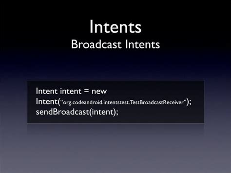 Android Intent Intent Filter Broadcast Receivers Ppt
