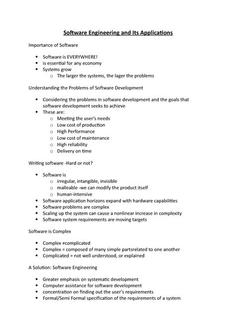 Software Engineering Applications Software Engineering And Its Applications Importance Of