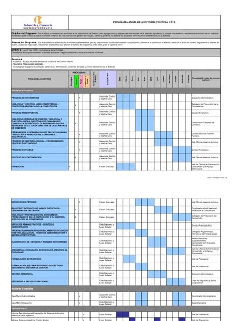 Plan Anual De Auditoría Interna Ejemplo Y Tutorial Completa