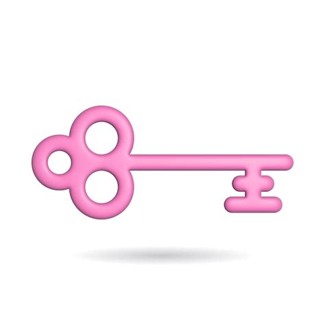 Premium Photo 3d Rendering Key Icon Illustration With Shadow Isolated