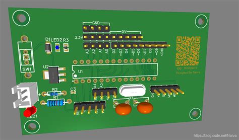 Easy Eda 学习笔记02 Arduino Uno 单片机最小系统pcb原理图 Atmega328p单片机 Ams1117芯片5v转33v Atmega328pb Au原理图