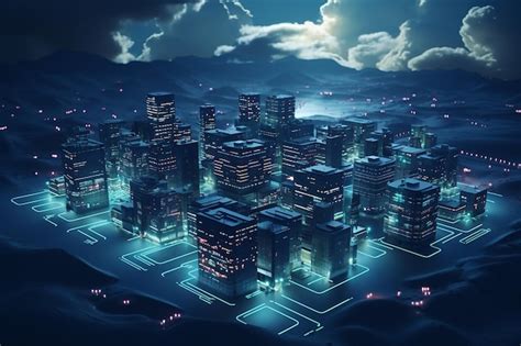 An Illustration Showing The Concept Of Edge Computing In The Cloud Premium AI Generated Image