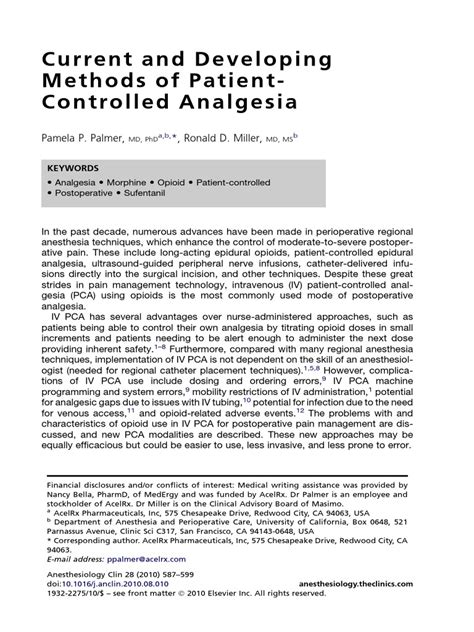 Pca Current Concept Pdf Fentanyl Opioid