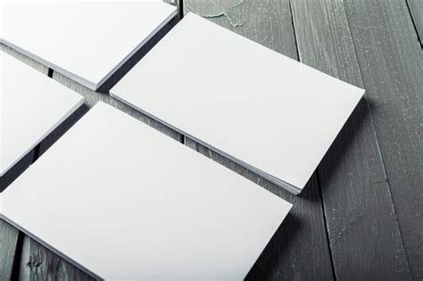 Пустой белый макет визитки Премиум Фото