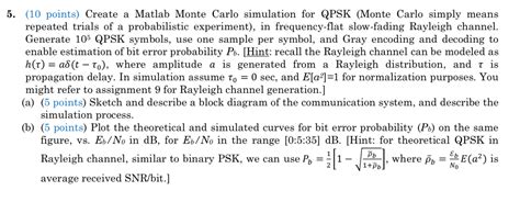 Create A Matlab Monte Carlo Simulation For Qpsk