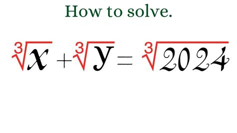 Radical Equation With Cube Roots Having Two Variables YouTube